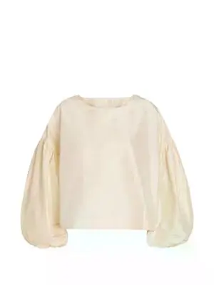 Suzie Kondi Cream Puff Sleeve Blouse - Neutrals