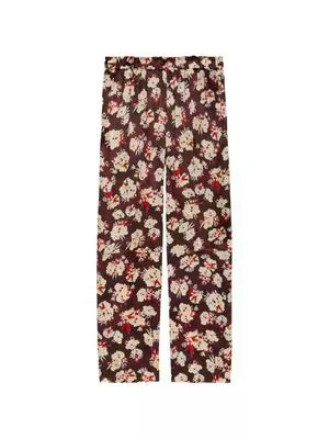 Rabanne Floral-print Silk Trousers