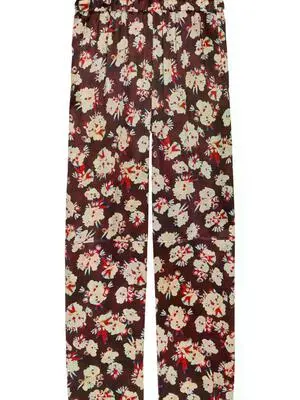 Rabanne Floral-print Silk Trousers