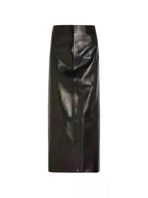 Khaite Lyle High-waisted Leather Maxi Skirt - Black