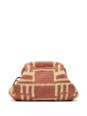 AMONG Bilum Geometric Crochet Clutch Bag - Brown