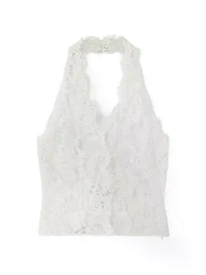 Stella McCartney Lace-embroidered Halterneck Top