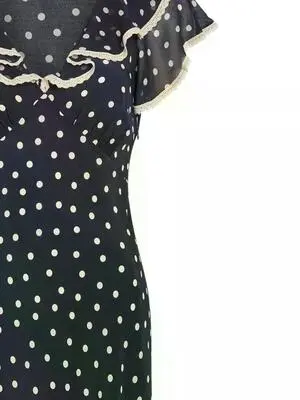 Rixo Bethea Polka-dot Ruffled Maxi Dress