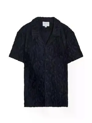 RAITH Fausto Geometric-patterned Terry-cloth Shirt - Blue