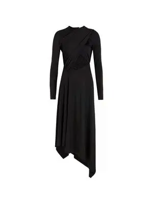 Victoria Beckham Gathered Asymmetric Midi Dress
