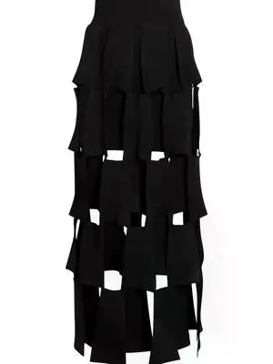 A.W.A.K.E. Mode Laser-cut Panelled Maxi Skirt