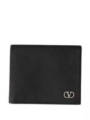 Valentino Garavani Vlogo Signature Leather Billfold Wallet - Black