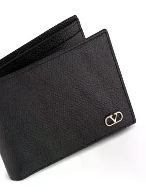 Valentino Garavani Vlogo Signature Leather Billfold Wallet - Black