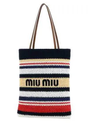 Miu Miu Embroidered Crochet Shopping Bag