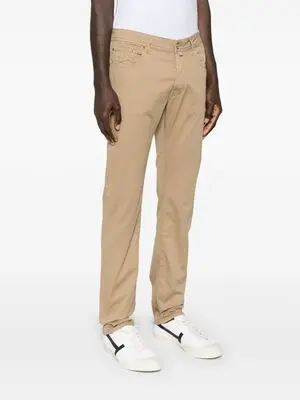 Jacob Cohen Sand Beige Slim Fit Button Fly Jeans