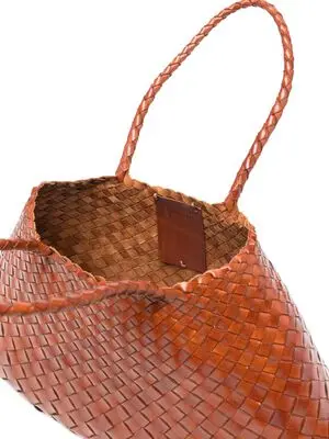 Dragon Diffusion Woven Leather Top Handle Bag - Multicolor