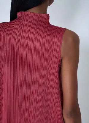 Issey Miyake One-shoulder Abstract Print Pleated Top - Red