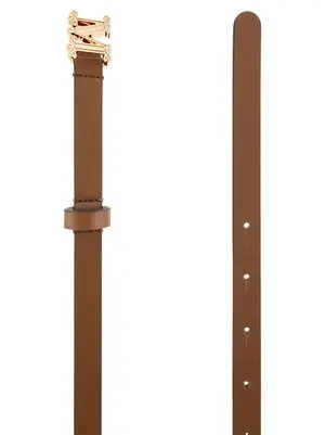 Max Mara Monogram Buckle Leather Belt - Brown