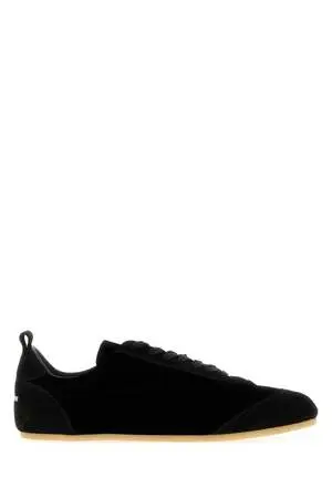 JIL SANDER Velvet And Suede Lace-up Sneakers - Black
