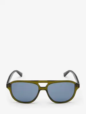 Alexander McQueen Signature Essentials Sunglasses Green