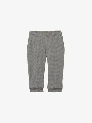 Alexander McQueen Gingham Check Tailored Capri Trousers - Black/ivory