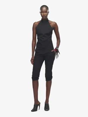Alexander McQueen Tailored Capri Trousers With Embroidered Logo