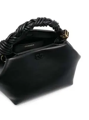 GANNI Handbag With Twisted Leather Handle And Butterfly Logo