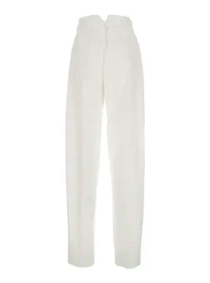 Bottega Veneta Cotton Tapered Leg Pants With Belt