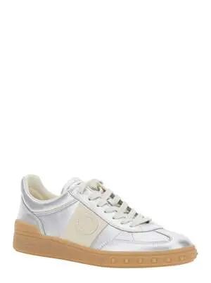 Valentino Garavani Upvillage" Raffia And Nappa Leather Sneakers