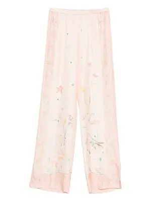 FORTE_FORTE Printed Silk Trousers - Multicolor
