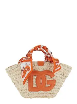 Dolce & Gabbana Coffa Maiolica Print Straw Tote Bag - Multicolor