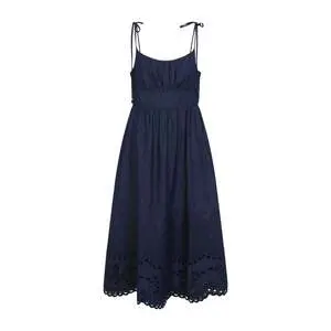 Zimmermann Mahon Broderie Denim Midi Dress - Blue