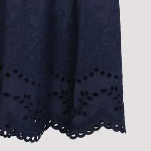 Zimmermann Mahon Broderie Denim Midi Dress - Blue
