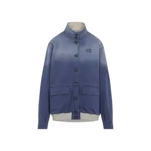 Miu Miu Old Washed Twill Blouson - Blue