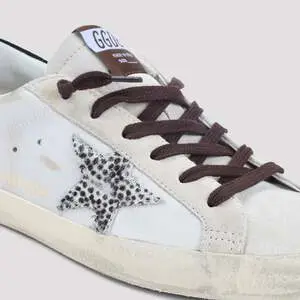 GOLDEN GOOSE Superstar Leather And Suede Distressed Sneakers