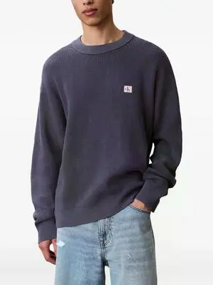 Calvin Klein Waffle Knit Logo Patch Sweater