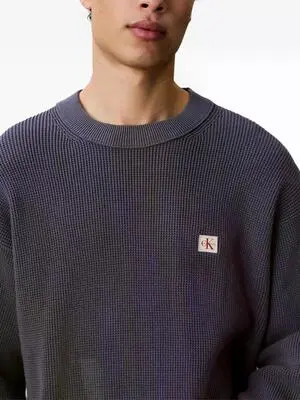 Calvin Klein Waffle Knit Logo Patch Sweater