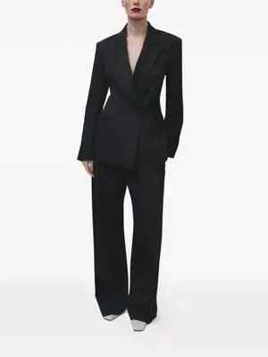 Another Tomorrow Satin-stripe Tuxedo Trousers