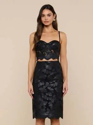 L'Agence Sonya Vegan Leather Bustier - Black