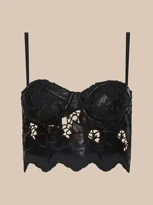 L'Agence Sonya Vegan Leather Bustier - Black