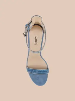 L'Agence Gisele Denim Ankle Strap Sandal