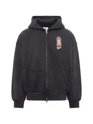 Rhude Fumar 91 Logo-print Zip-up Hoodie - Grey
