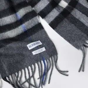 Burberry Check Cashmere Scarf In Marlborough - Grey