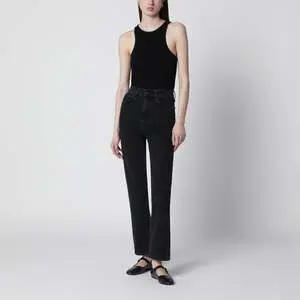 ANINE BING Jane High-rise Slim Jeans In Vintage Denim - Black