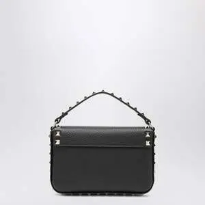 Valentino Garavani Rockstud Pouch In Grained Calfskin Leather - Black