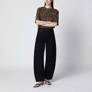 ANINE BING Avi Leopard Print Cotton T-shirt