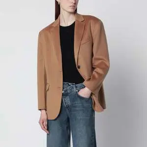 ANINE BING Anine Bing Quinn Blazer In Wool And Cashmere Beige
