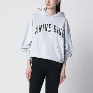 ANINE BING Harvey Oversized Cotton Hoodie - Grey