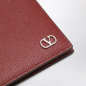 Valentino Garavani Dark Vlogo Signature Bi-fold Wallet - Red