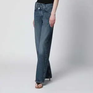 AGOLDE Arc Criss Cross Jeans In Dark Indigo Denim