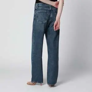 AGOLDE Arc Criss Cross Jeans In Dark Indigo Denim