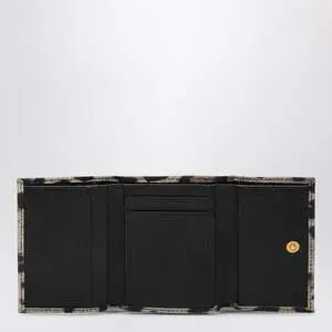 Dolce & Gabbana Dauphine Calfskin Wallet With Leopard Print - Brown