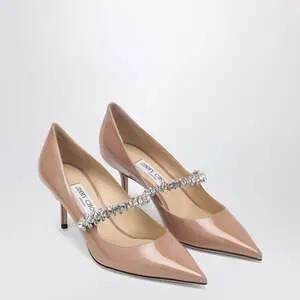 JIMMY CHOO Bing Crystal-strap Patent Leather Pumps - Pink