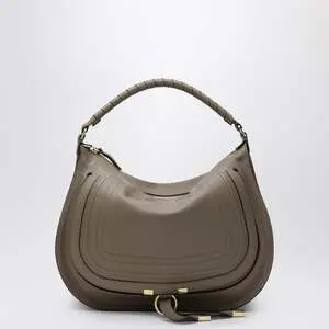 Chloé Taupe Marcie Shoulder Bag In Leather - Brown