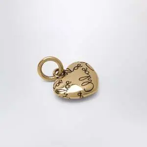 Chloé Alphabet Heart Logo Charm In Brass
